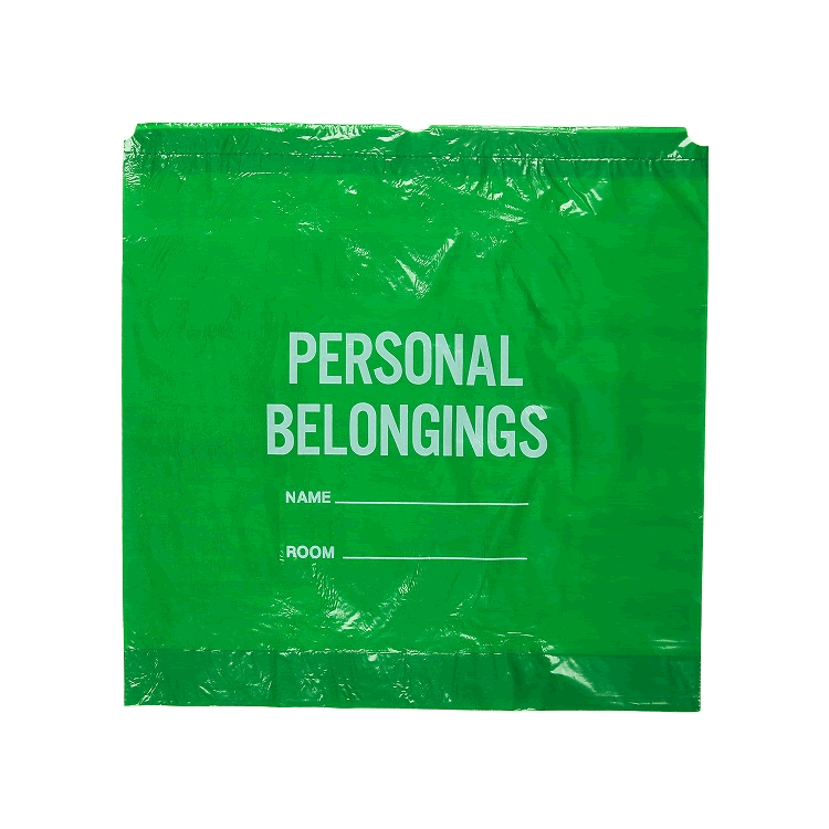 5053 BAG PATIENT BELONGING 20X20IN GREEN 41.5ML ( CS 250 ), Bees Medical