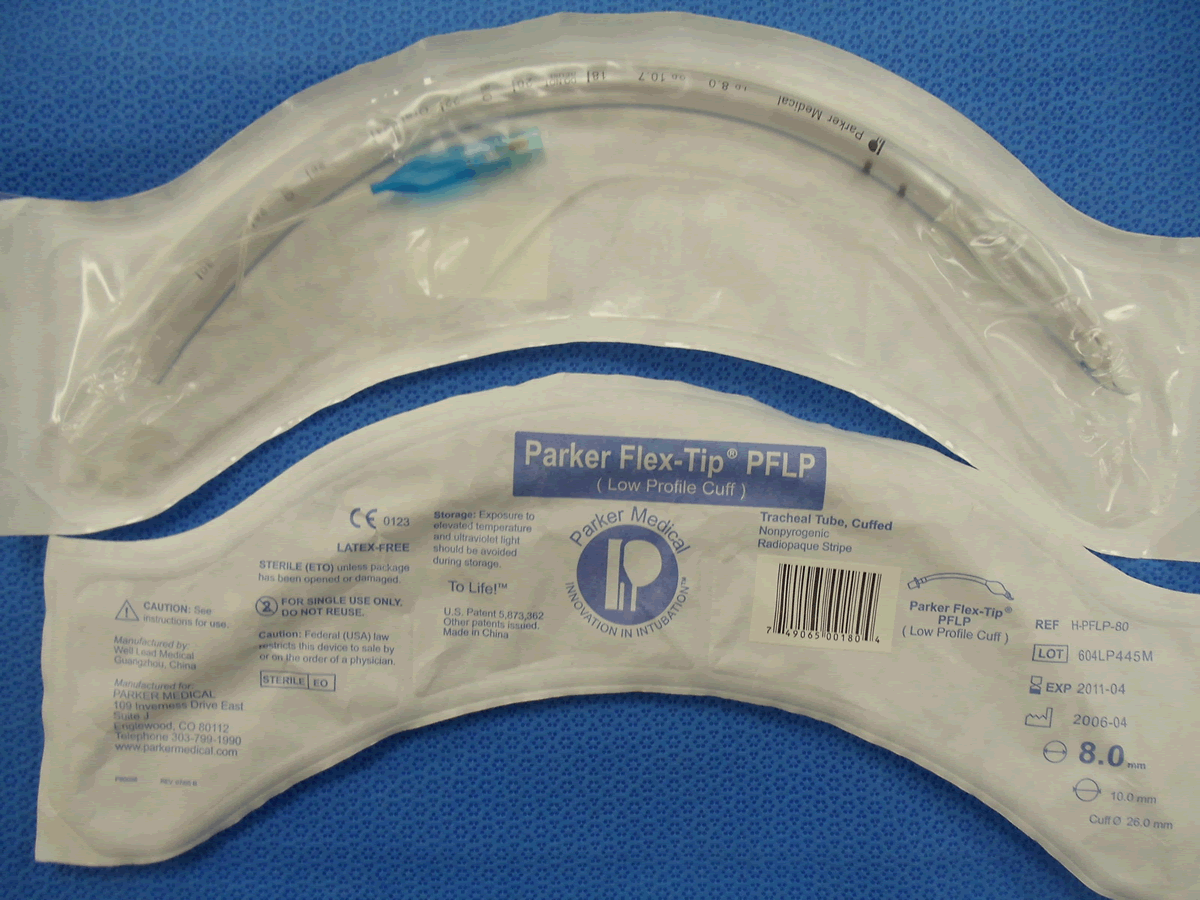 HPFLP8010 TUBE ENDOTRACHEAL 8.0MM CUFFED FLEX-TIP LOW PROFILE STERILE ...