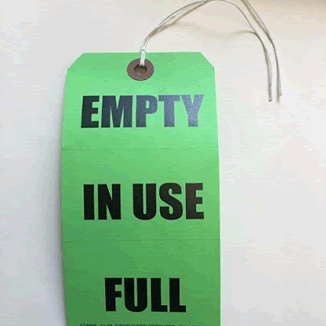 178896 TAG EQUIPMENT GREEN 3-PART PERFORATED EMPTY/IN USE/FULL ( BX ...